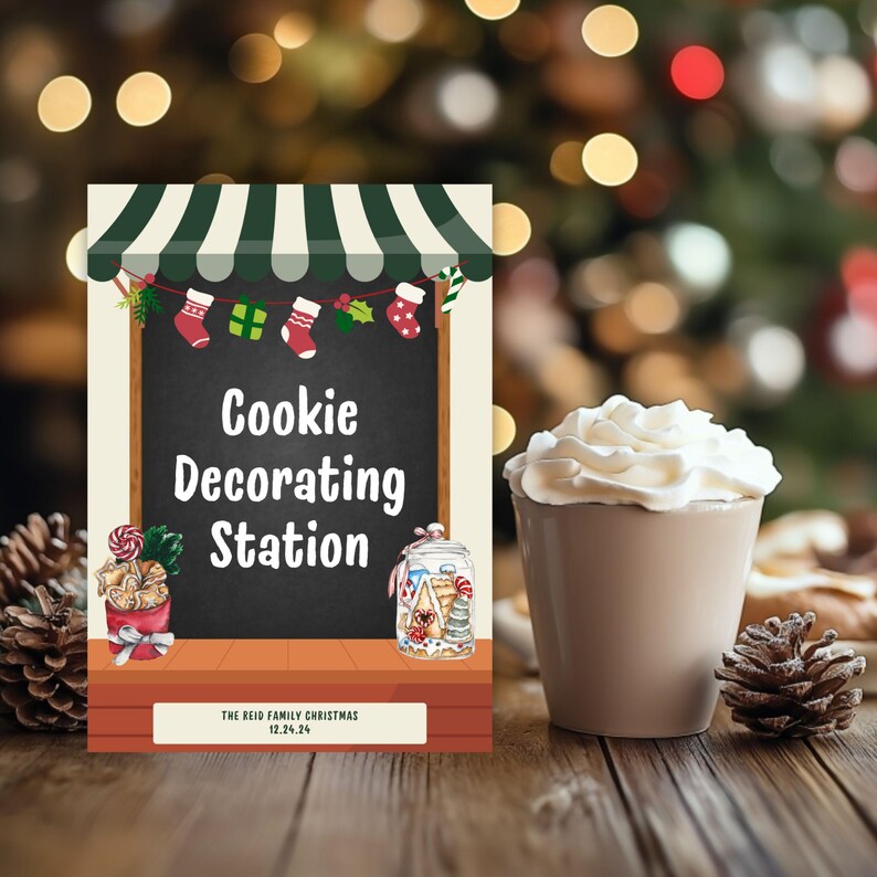 Cookie Decorating Station Sign, Printable Christmas Cookie Station Sign ...