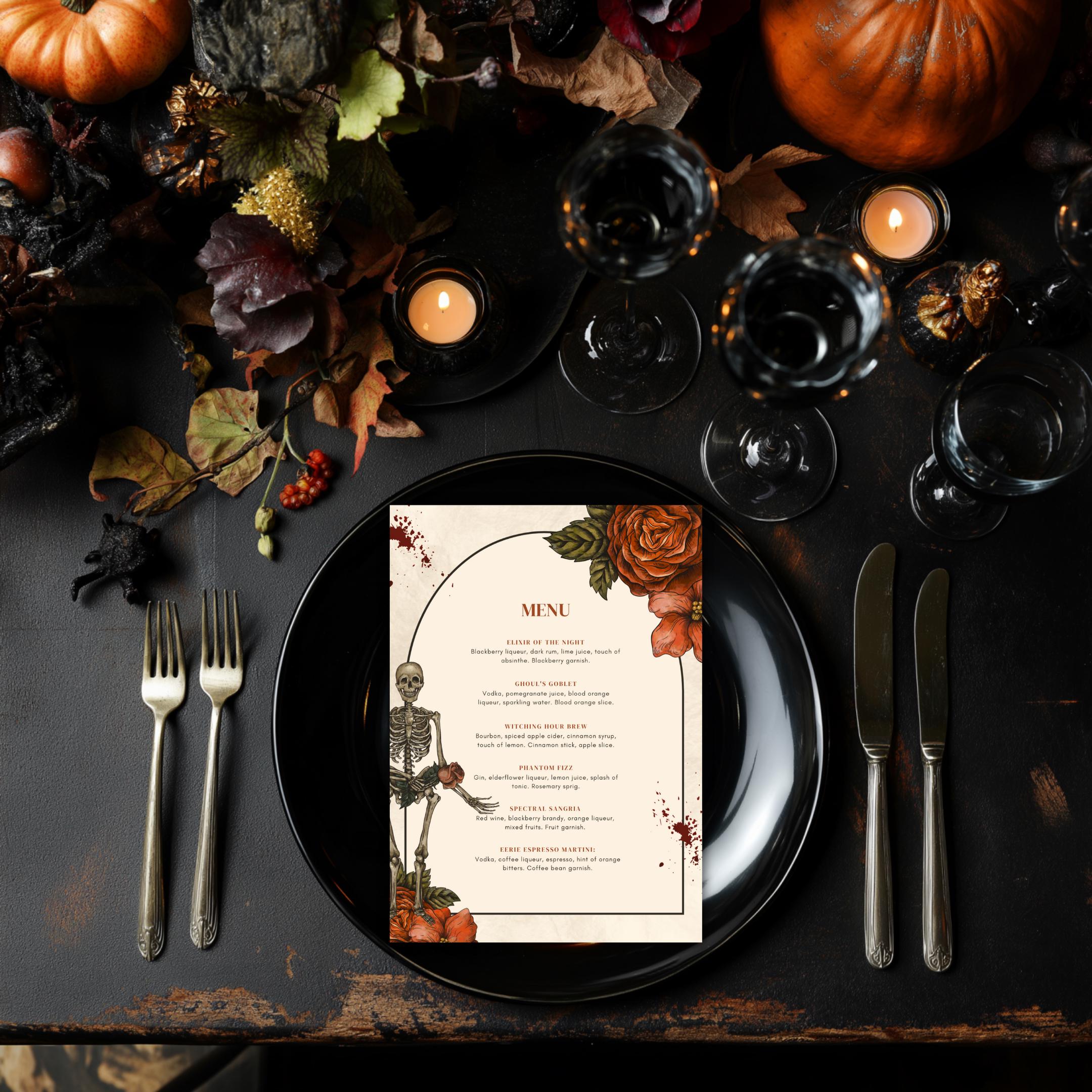Halloween Drinks Menu, Halloween Bar Menu, Printable Halloween Party ...