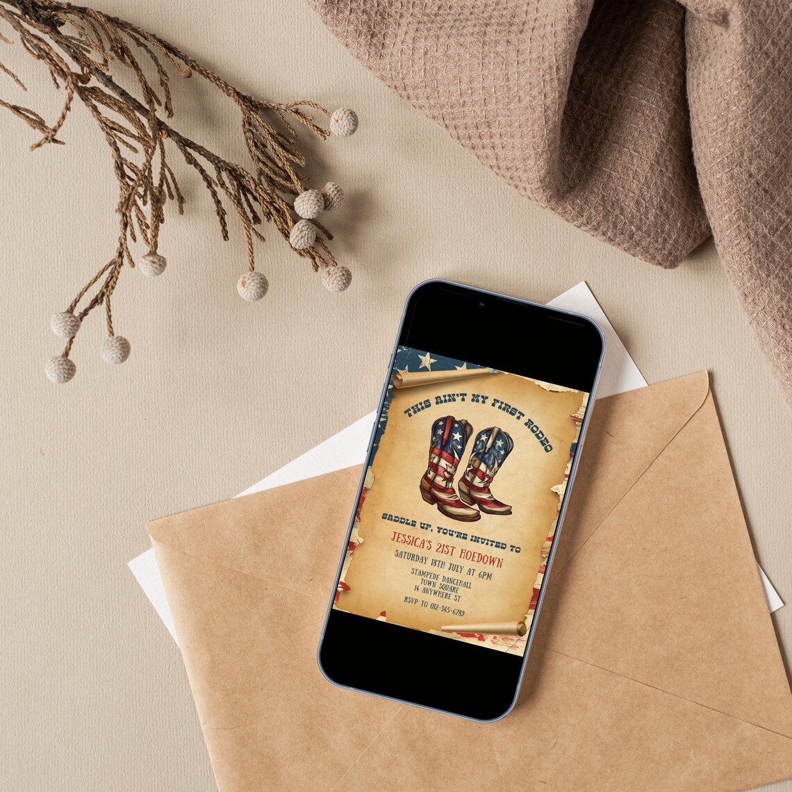 Printable Cowboy Rodeo Invitation, Editable Cowboy Booys Invite, Rodeo ...