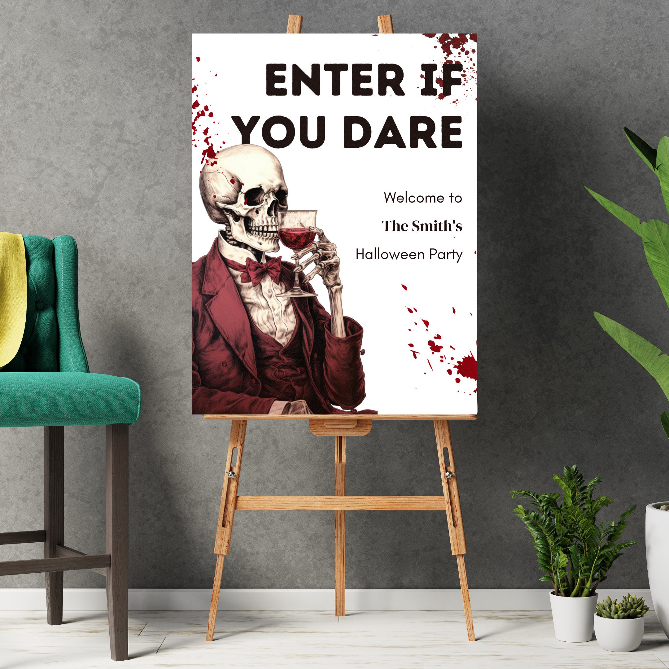 Spooky Halloween Party Welcome Sign for Adult Halloween Party, Scary ...