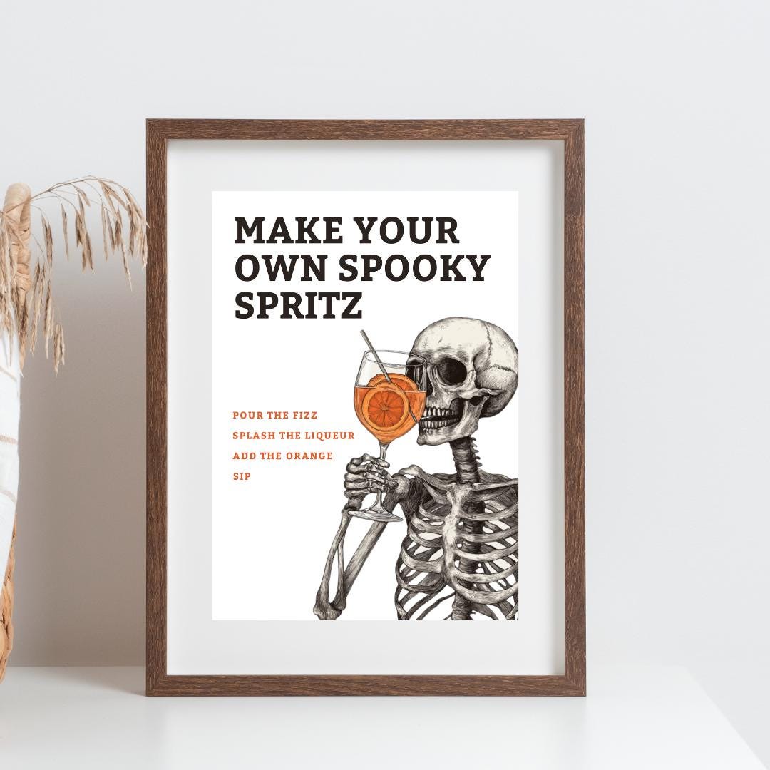 Halloween Spritz Bar Sign, Editable Halloween Cocktail Party Sign ...