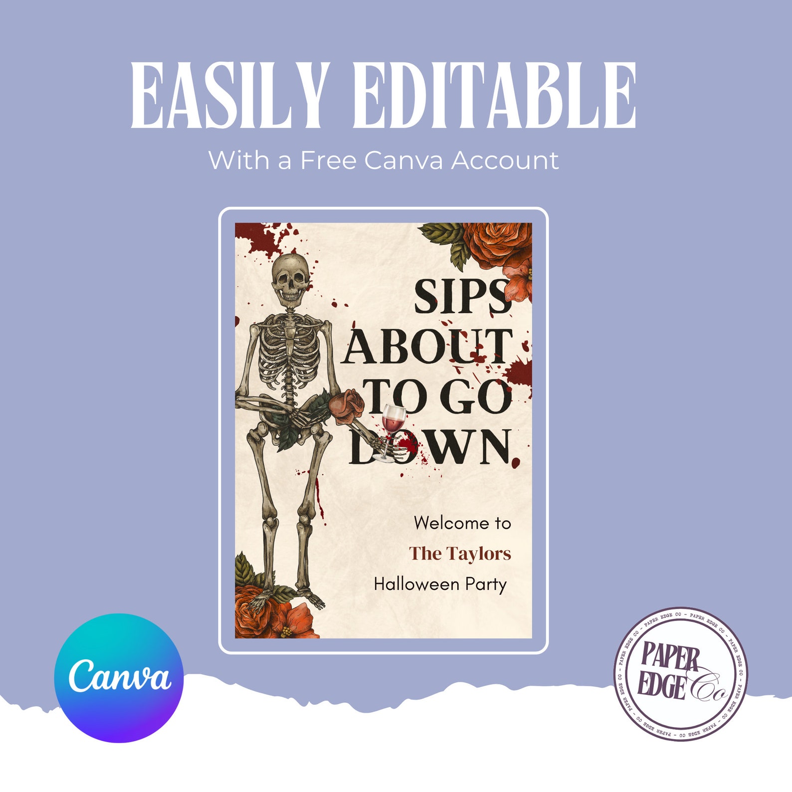 Halloween Welcome Sign for Adult Halloween Party, Halloween Party ...