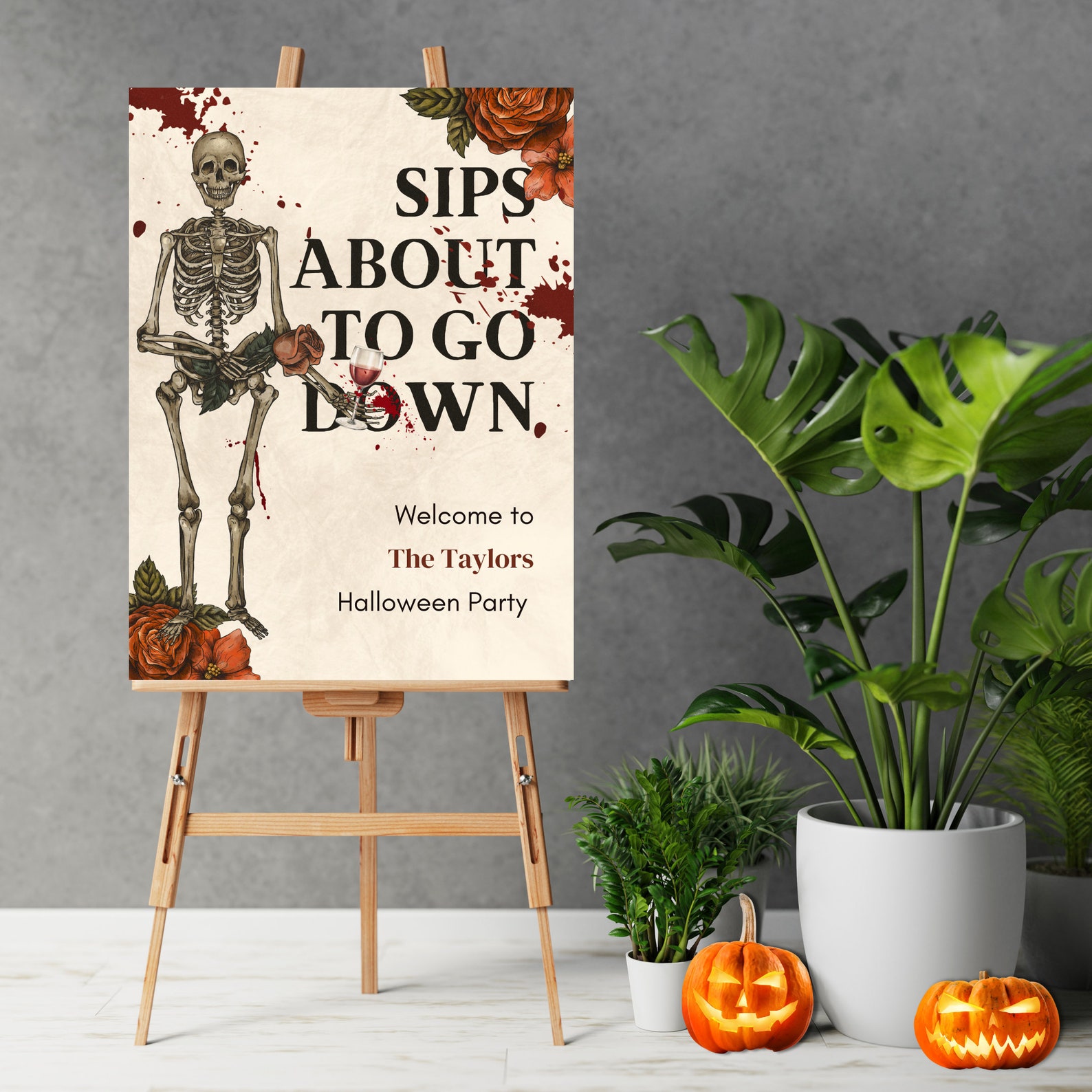 Halloween Welcome Sign for Adult Halloween Party, Halloween Party ...