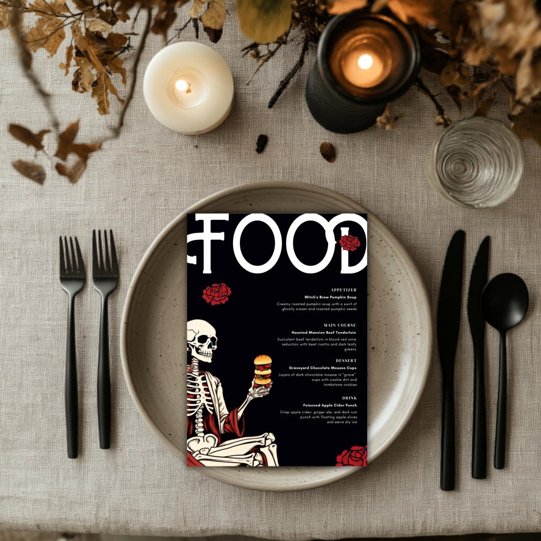 Editable Halloween Menu, Printable Halloween Snacks Party Sign ...