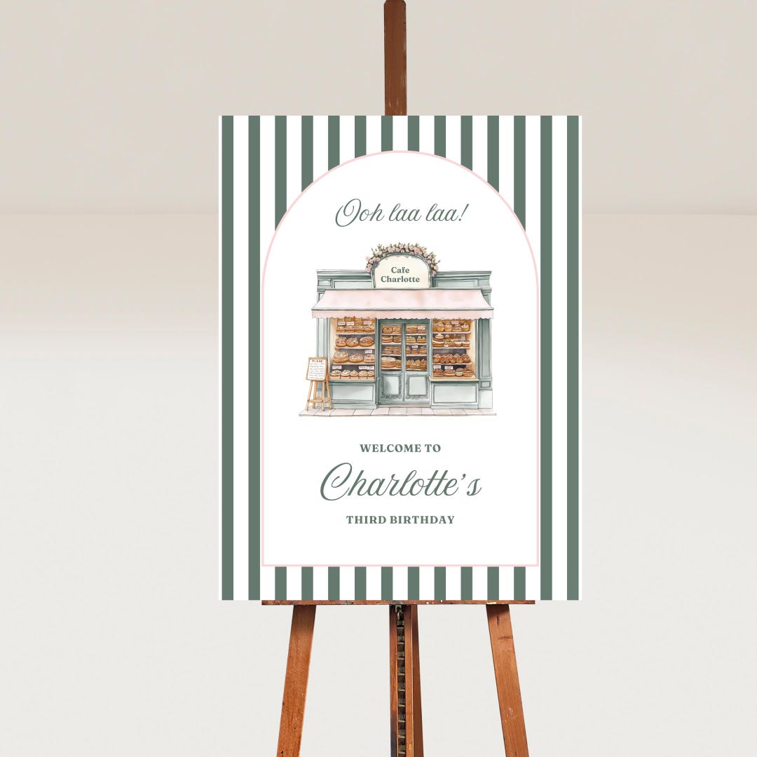 Printable Paris Bakery Welcome Sign, Editable French Patisserie Sign ...