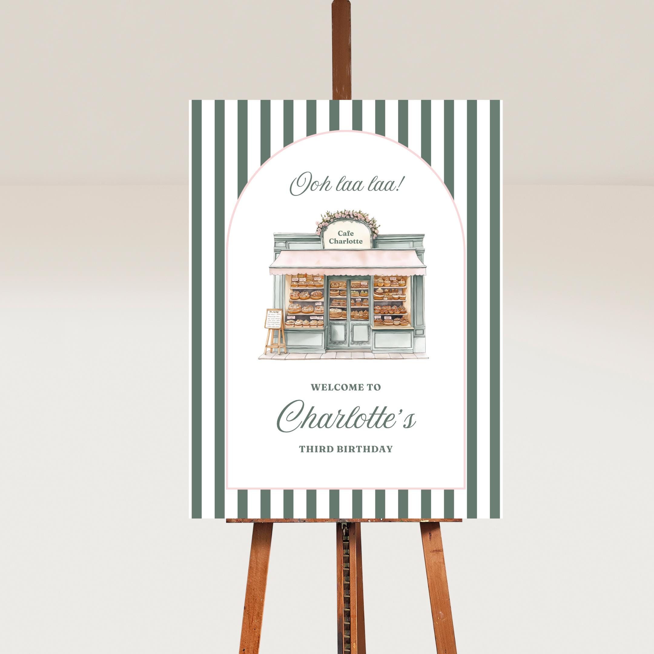Printable Paris Bakery Welcome Sign, Editable French Patisserie Sign ...