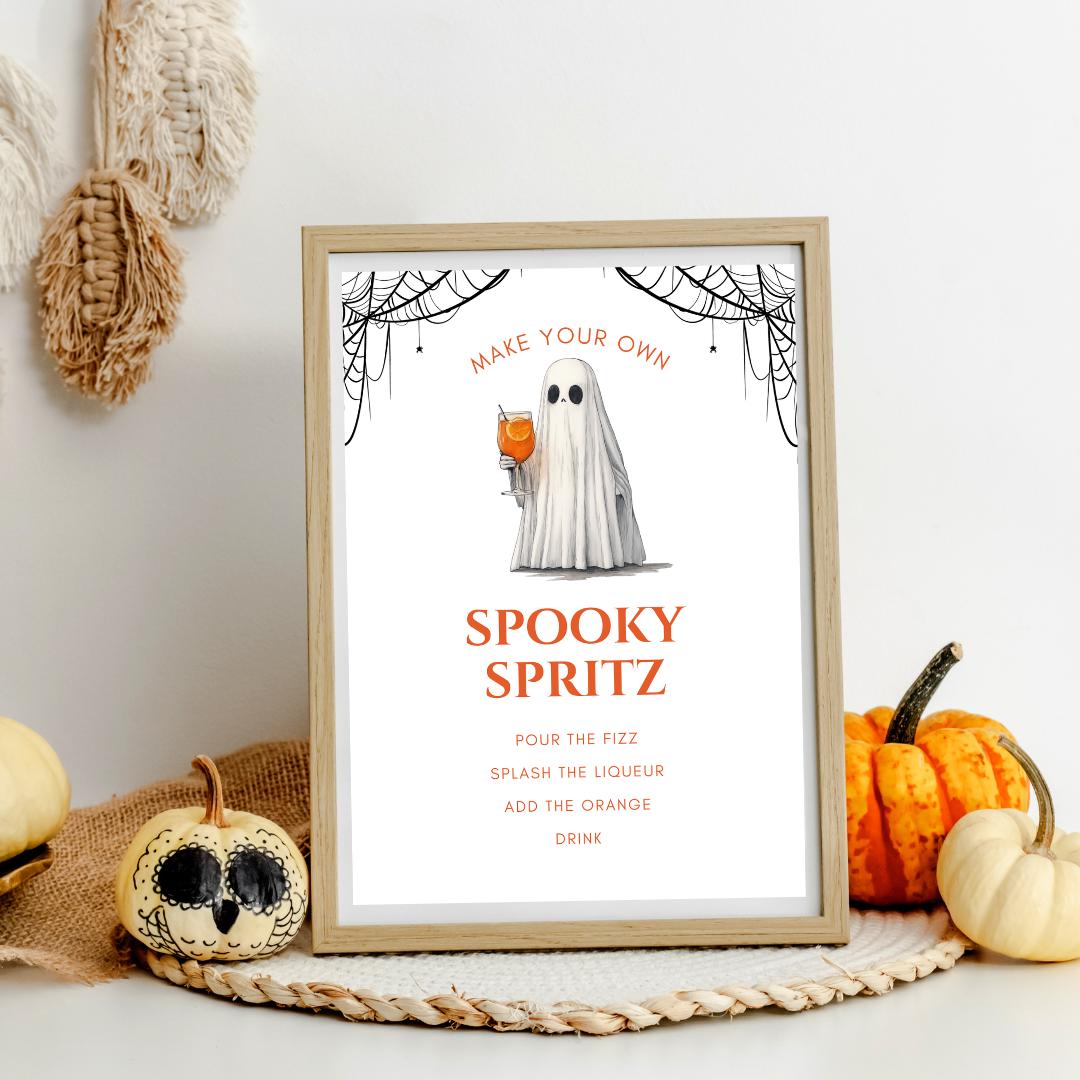 Spooky Spritz Halloween Party Sign, Halloween Bar Sign, Halloween ...