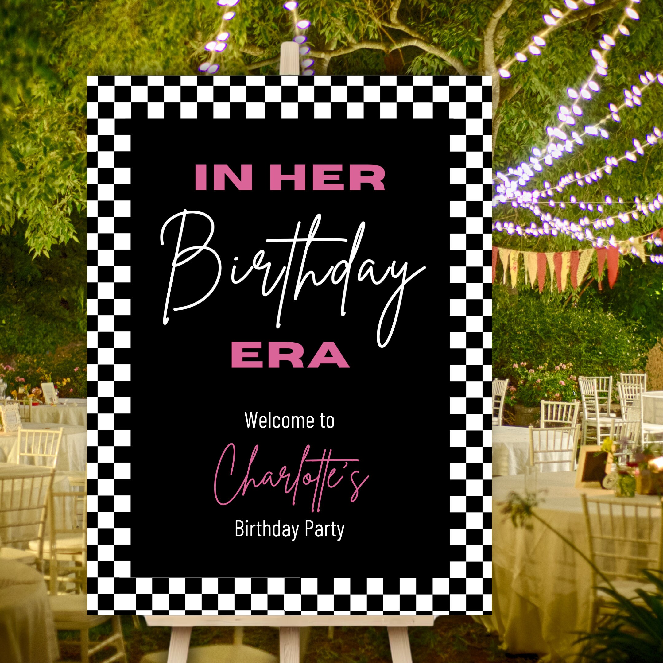In Her Era Birthday Welcome Sign, Editable Eras Party Welcome Sign ...