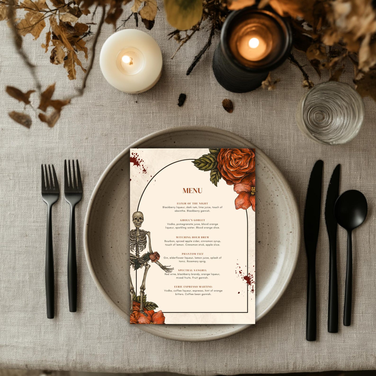 Halloween Drinks Menu, Halloween Bar Menu, Printable Halloween Party ...