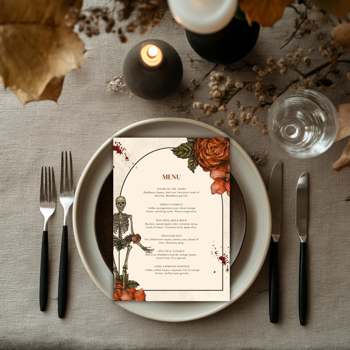 Halloween Drinks Menu, Halloween Bar Menu, Printable Halloween Party ...