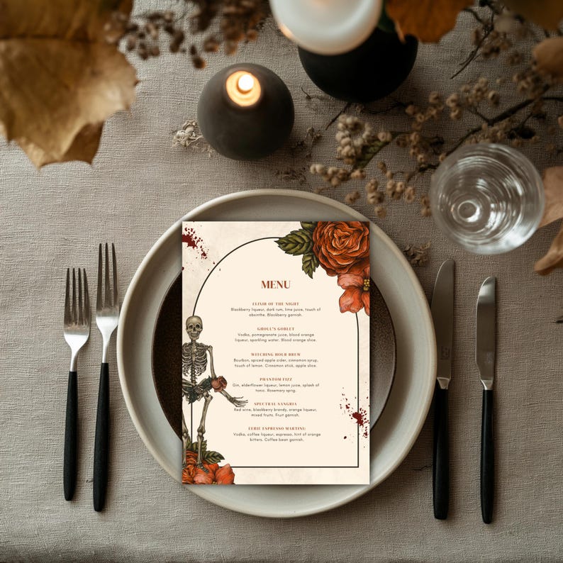 Halloween Drinks Menu, Halloween Bar Menu, Printable Halloween Party ...