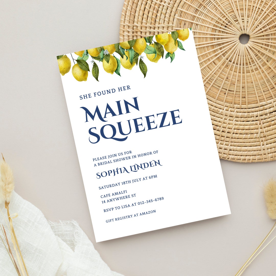 Lemon Invitation for Bridal Shower, Minimal Lemon Bridal Shower Invite ...