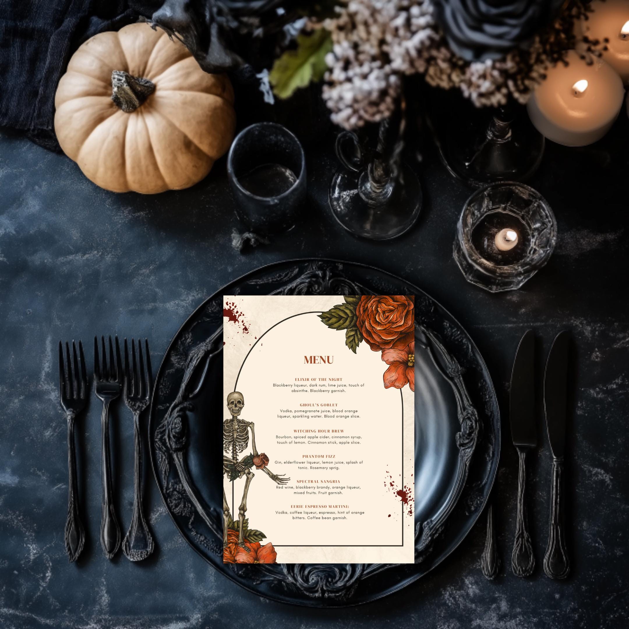 Halloween Drinks Menu, Halloween Bar Menu, Printable Halloween Party ...