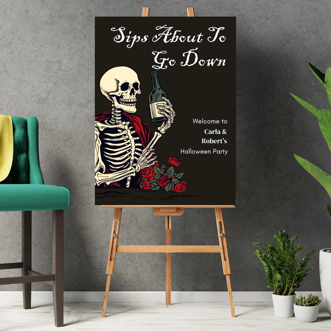 Editable Halloween Welcome Sign for Halloween Party, Party Sign for ...