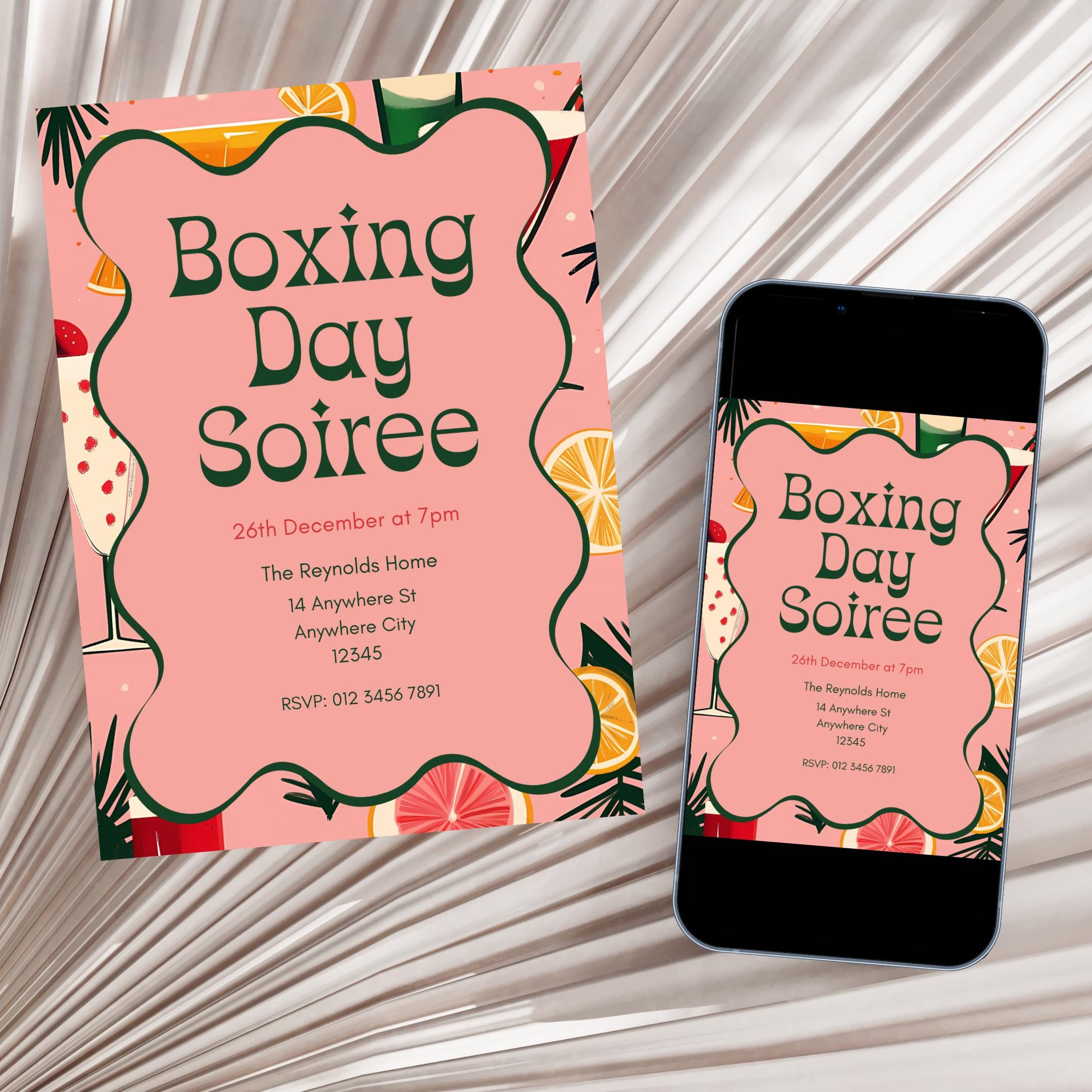 Christmas Boxing Day Party Invitation, Printable Boxing Day Soiree ...