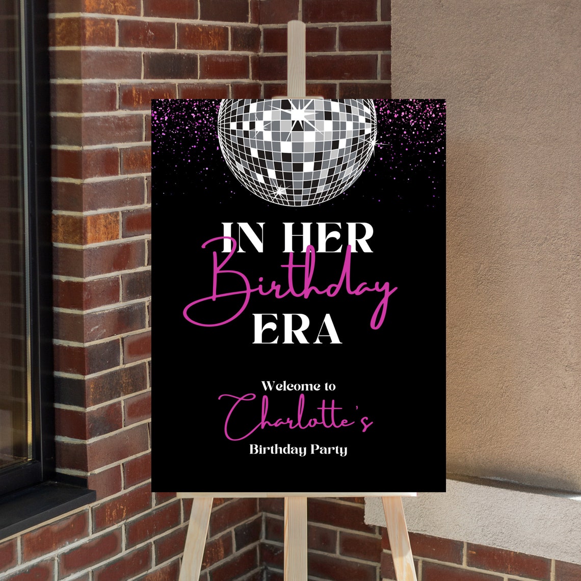 Birthday Era Disco Ball Welcome Sign for Eras Party, Mirror Ball ...