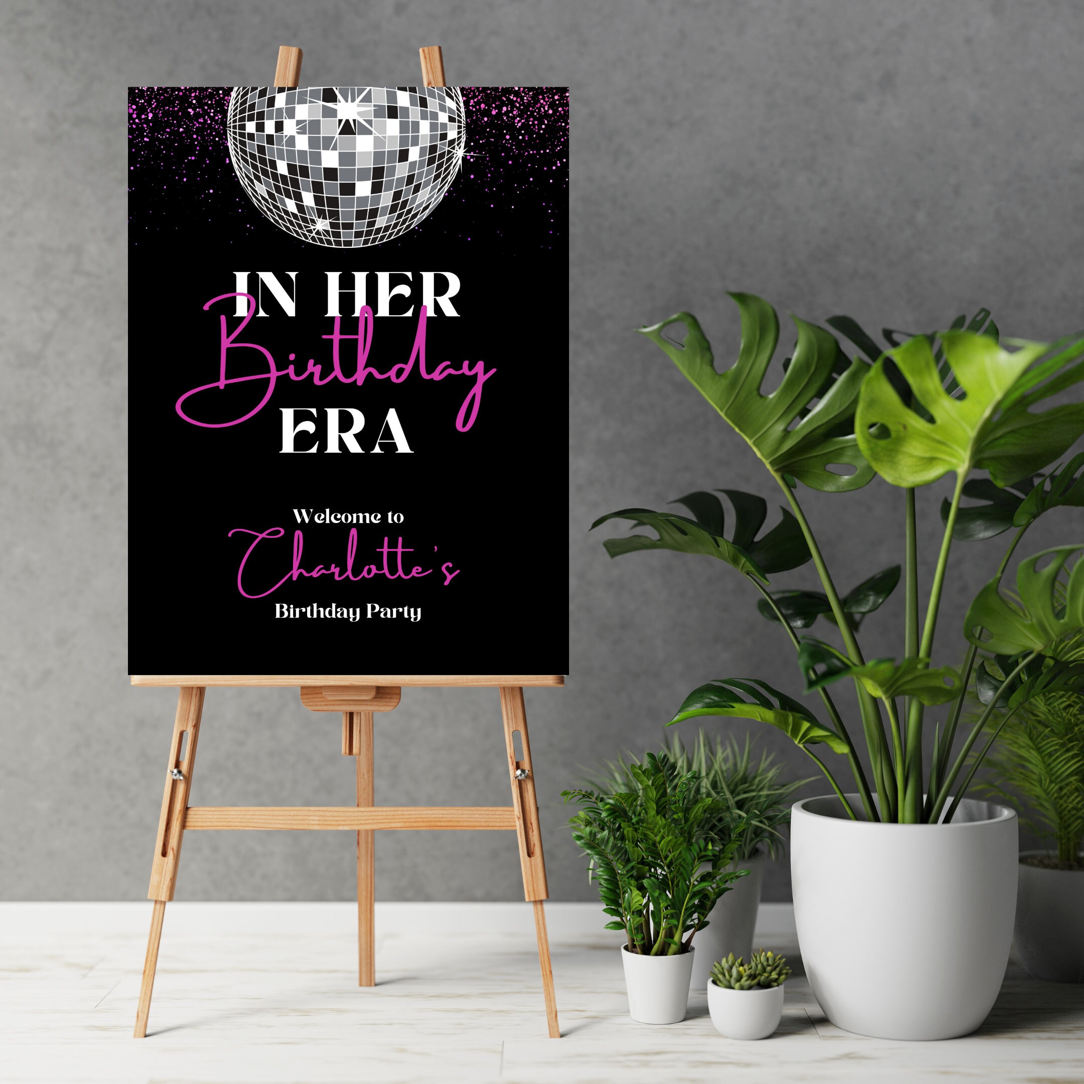 Birthday Era Disco Ball Welcome Sign for Eras Party, Mirror Ball ...