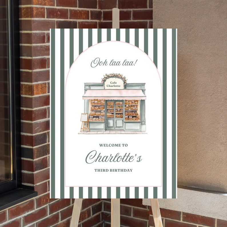 Printable Paris Bakery Welcome Sign, Editable French Patisserie Sign ...