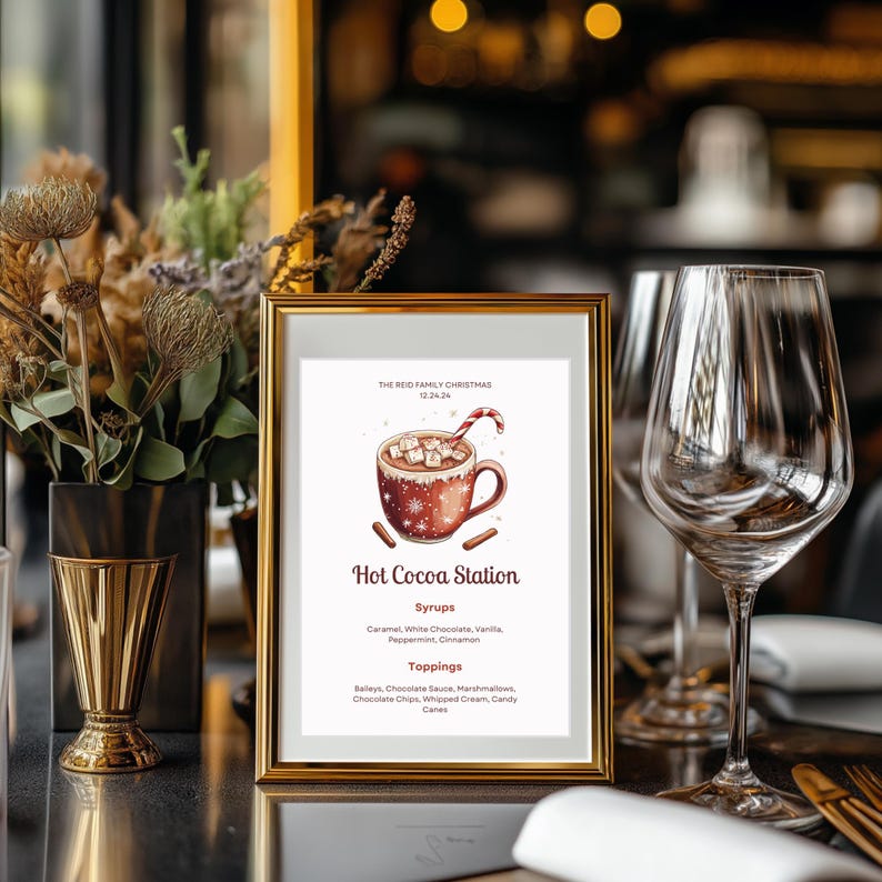 Printable Hot Chocolate Station Table Sign, Editable Christmas Hot ...