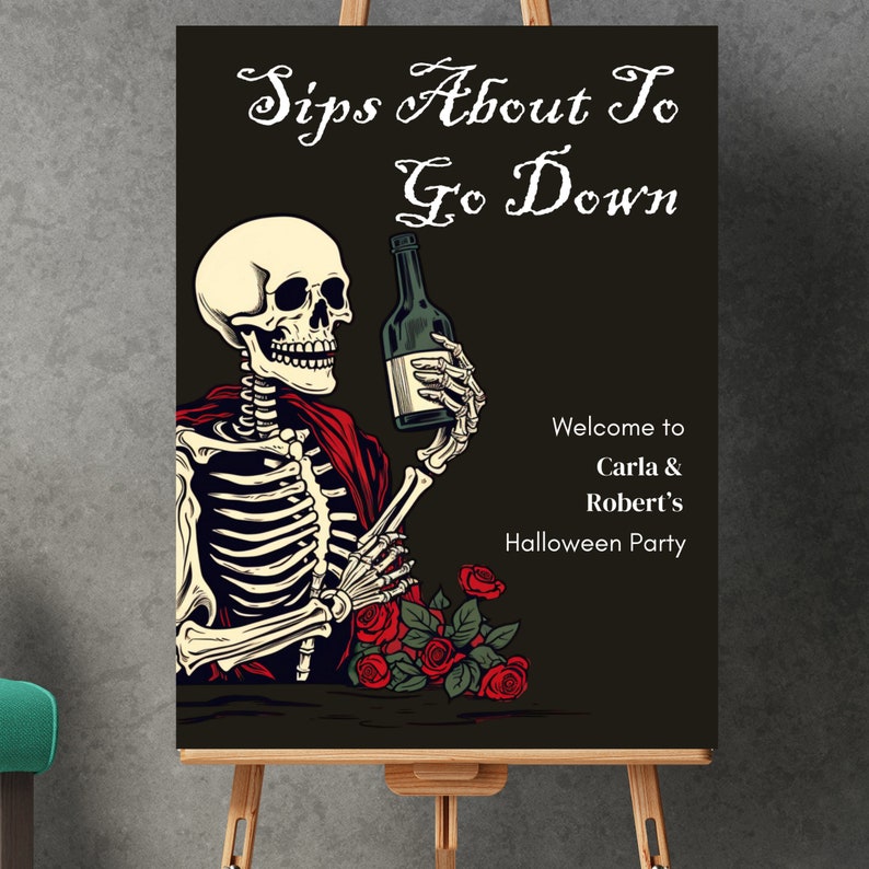 Editable Halloween Welcome Sign for Halloween Party, Party Sign for ...