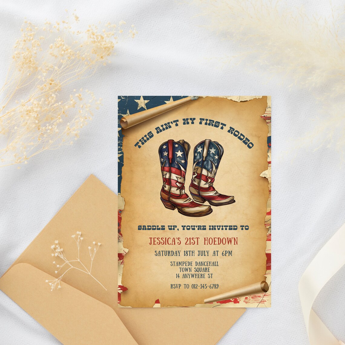 Printable Cowboy Rodeo Invitation, Editable Cowboy Booys Invite, Rodeo ...