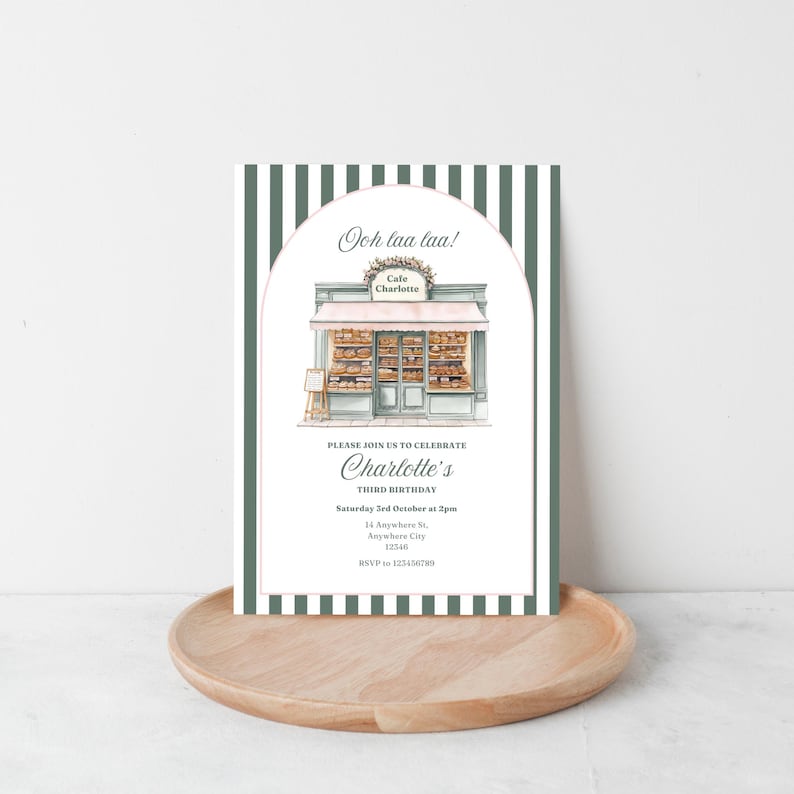 French Patisserie Birthday Party Invitation, French Bakery Theme ...