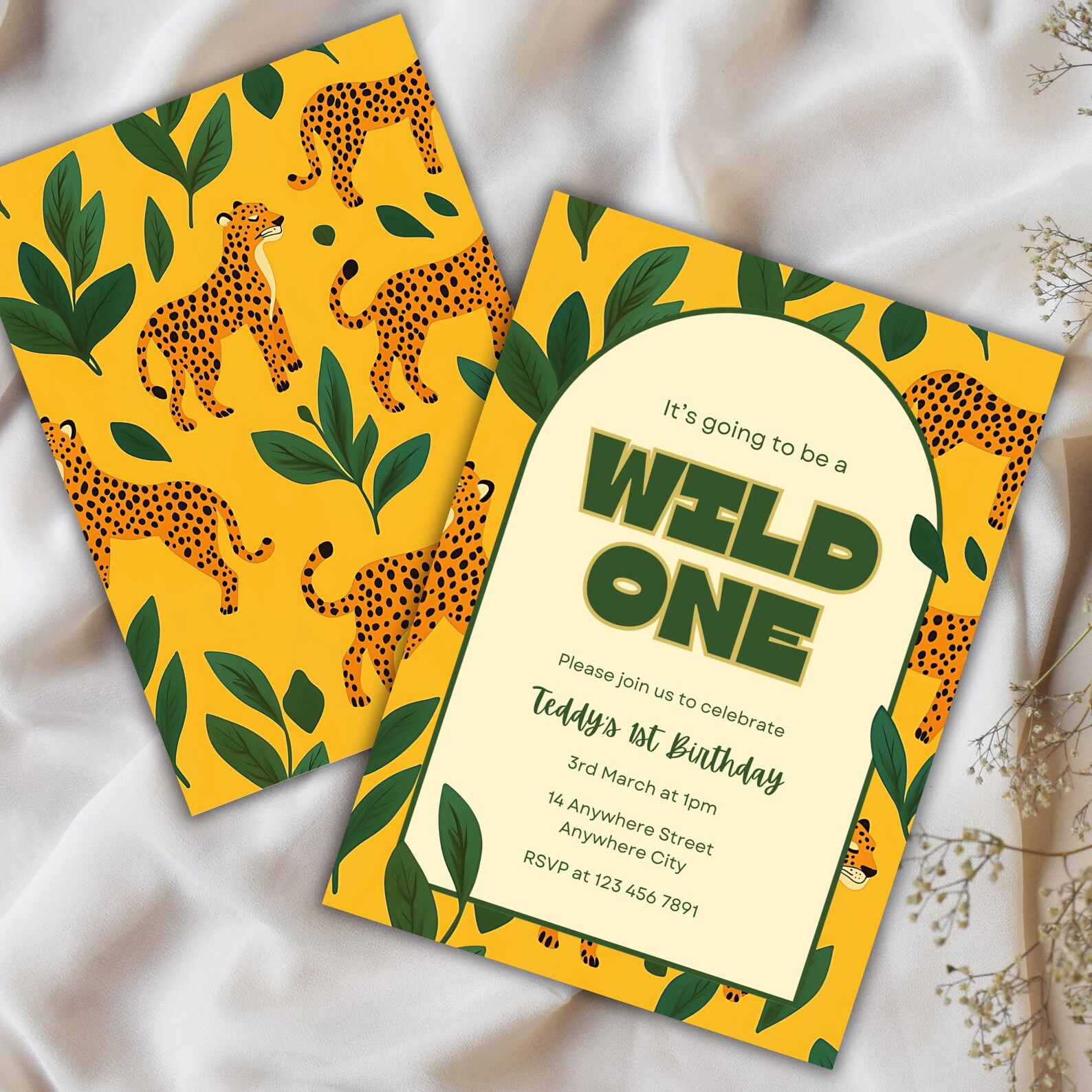 Modern Wild One Leopard Party Invitation | Unique Children's Animal ...