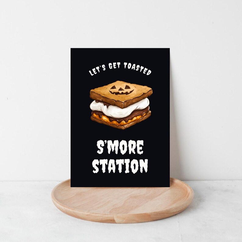 Halloween S'more Station Sign, Custom Halloween S'mores Party Sign ...