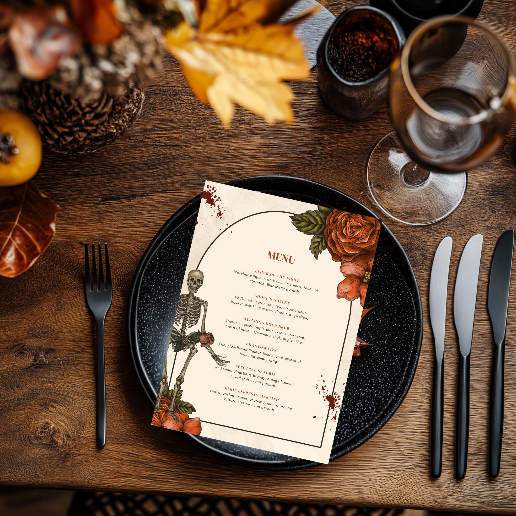 Halloween Drinks Menu, Halloween Bar Menu, Printable Halloween Party ...