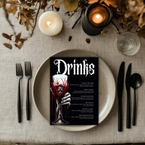 Halloween Bar Menu, Halloween Drinks Menu, Spooky Halloween Bar Menu ...
