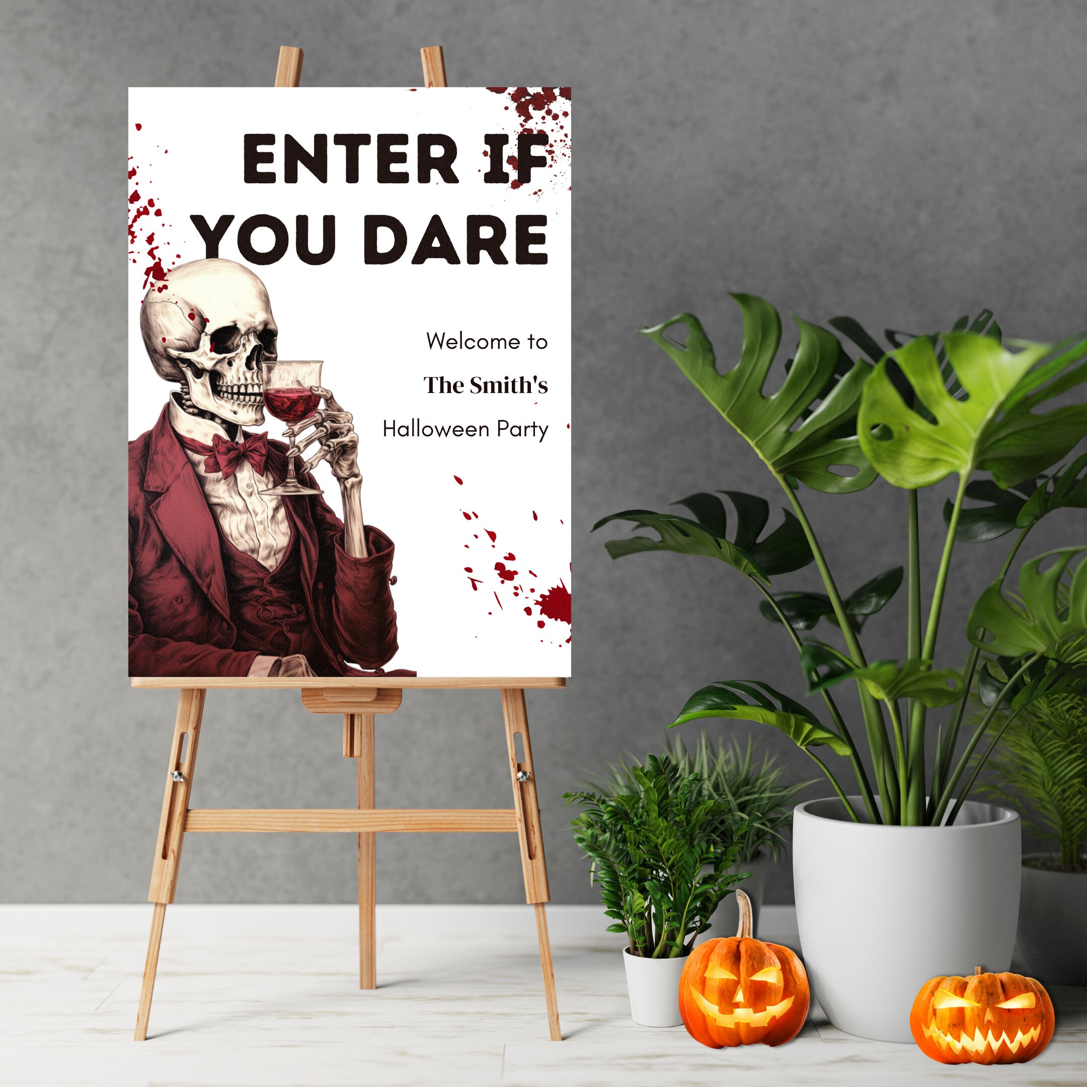 Spooky Halloween Party Welcome Sign for Adult Halloween Party, Scary ...