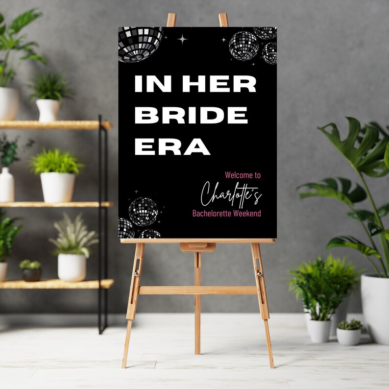 In Her Bride Era Welcome Sign, Eras Bachelorette Party Decor, Era Hen ...