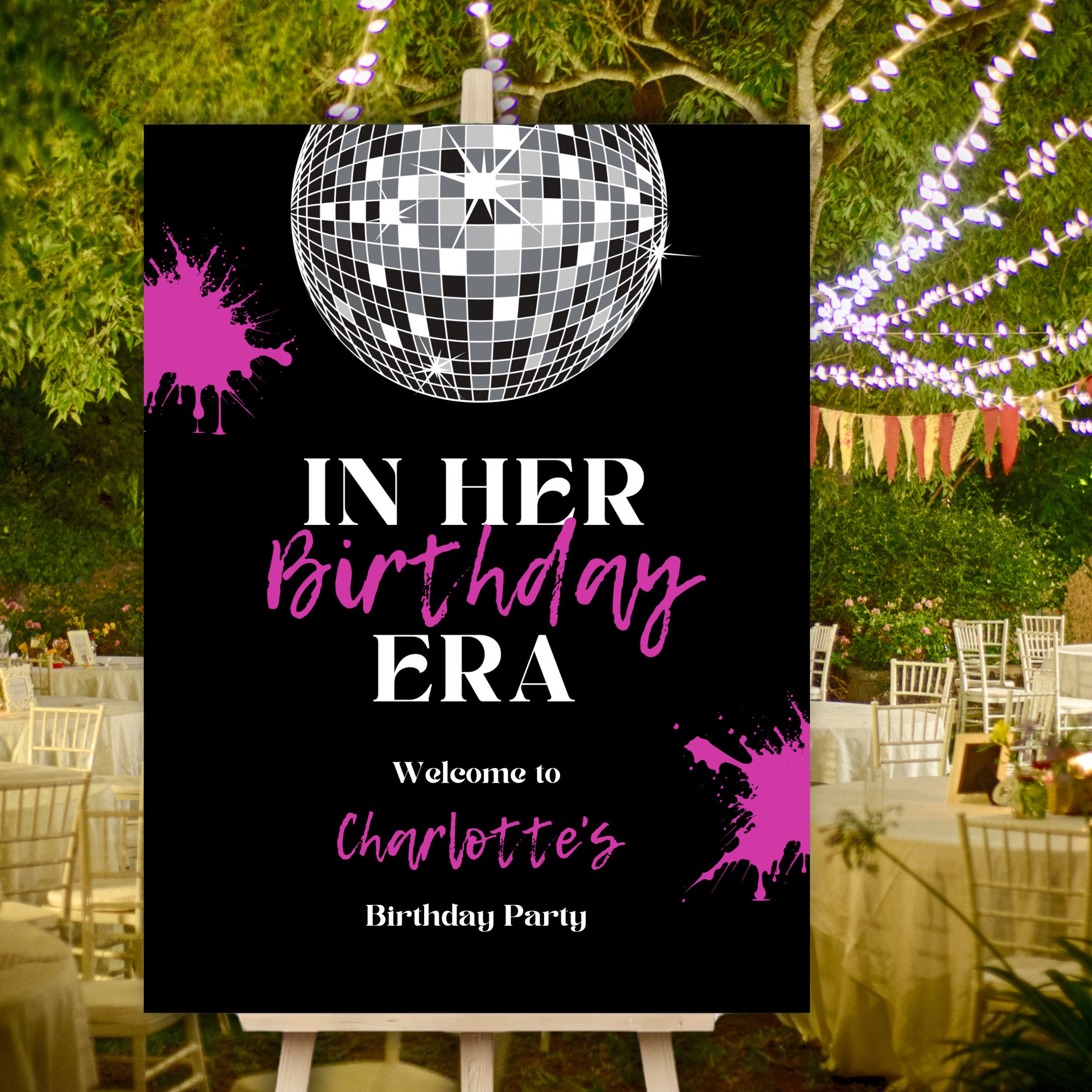In Her Birthday Era Sign, in Her Era Party Sign, Eras Party Decor, Eras ...