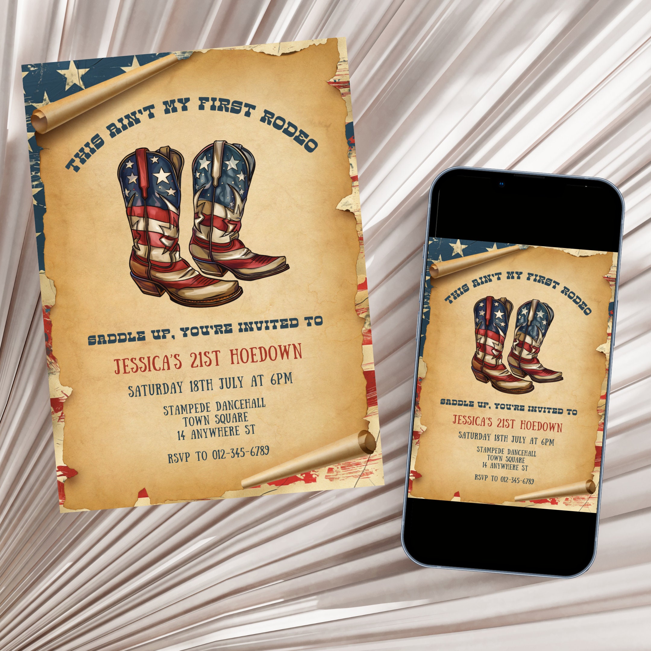 Printable Cowboy Rodeo Invitation, Editable Cowboy Booys Invite, Rodeo ...