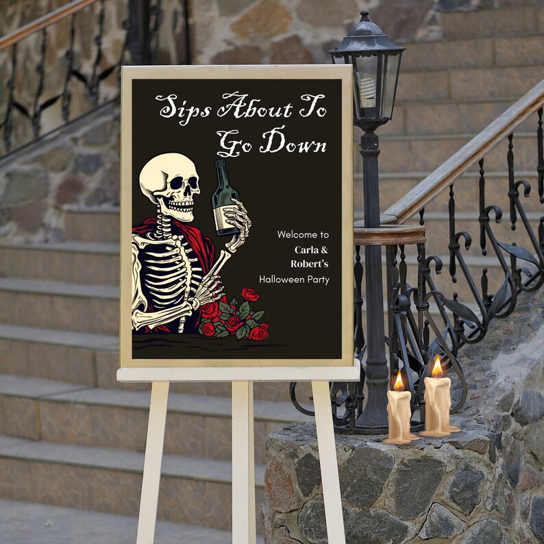 Editable Halloween Welcome Sign for Halloween Party, Party Sign for ...