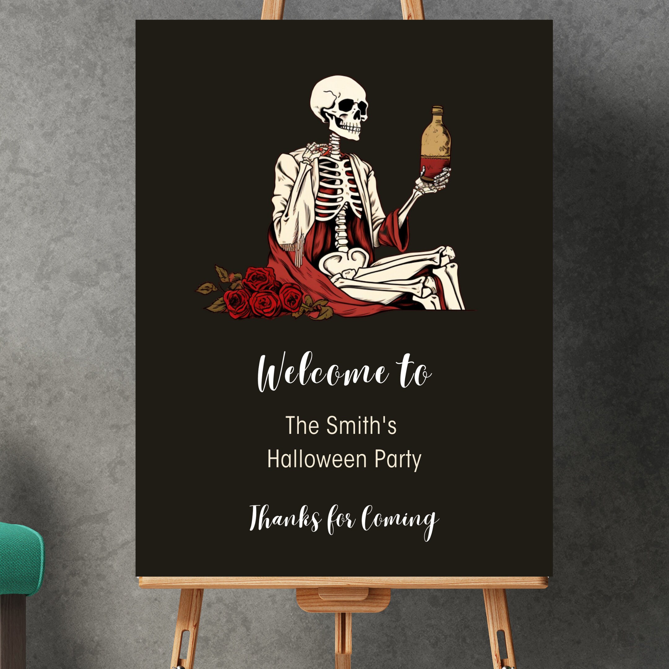 Halloween Welcome Party Sign, Elegant Halloween Welcome Party Sign ...