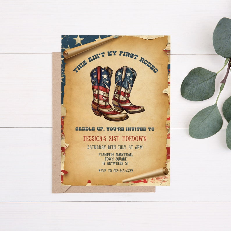 Printable Cowboy Rodeo Invitation, Editable Cowboy Booys Invite, Rodeo ...