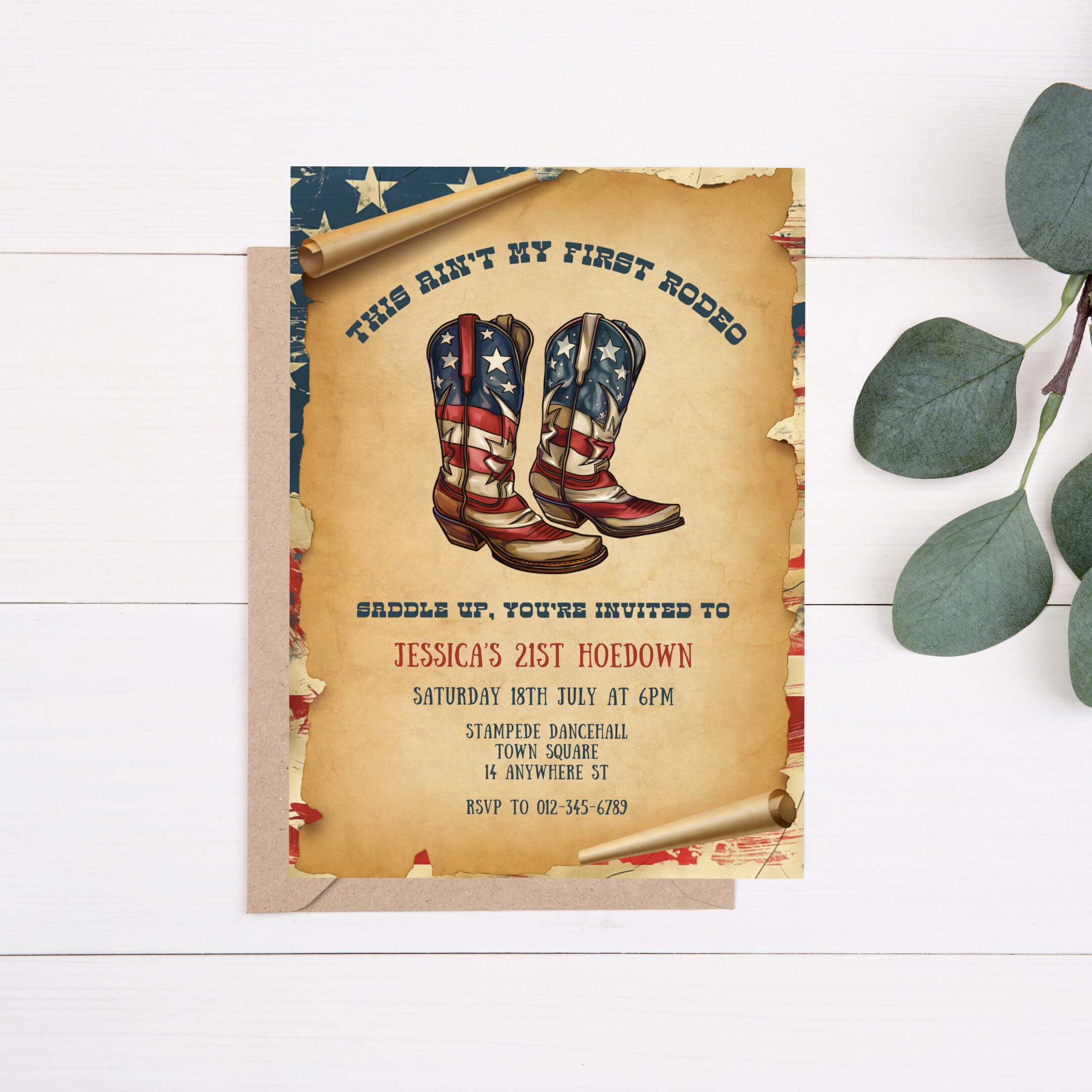 Printable Cowboy Rodeo Invitation, Editable Cowboy Booys Invite, Rodeo ...