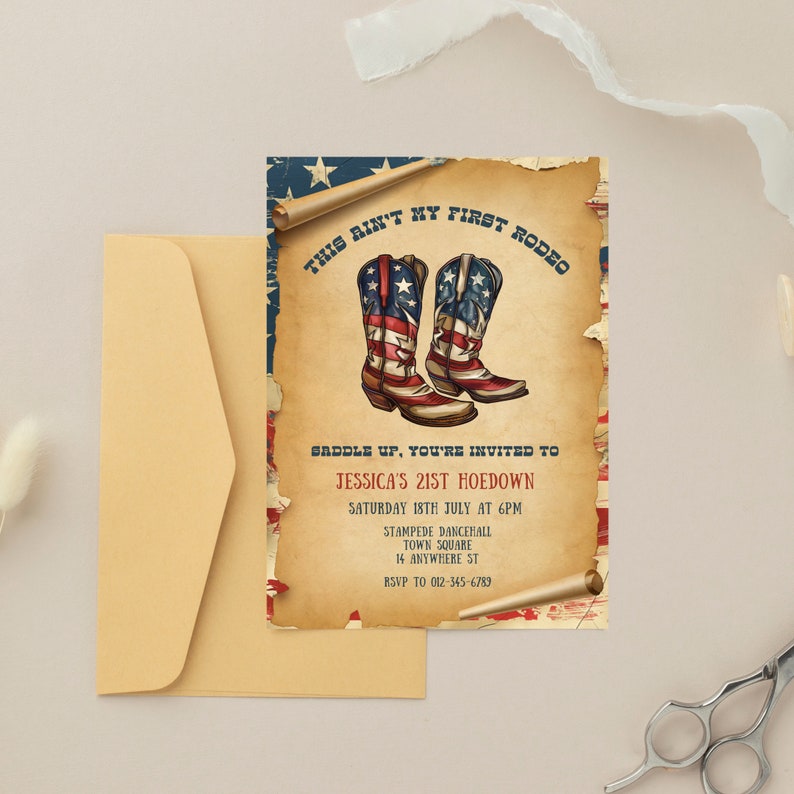 Printable Cowboy Rodeo Invitation, Editable Cowboy Booys Invite, Rodeo ...