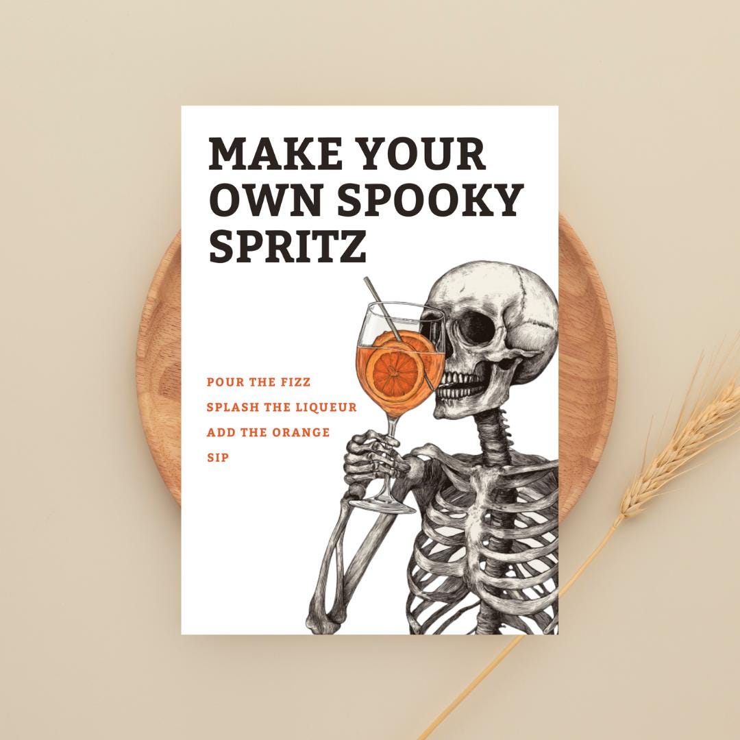 Halloween Spritz Bar Sign, Editable Halloween Cocktail Party Sign ...