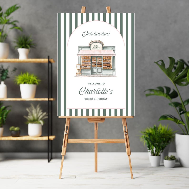 Printable Paris Bakery Welcome Sign, Editable French Patisserie Sign ...