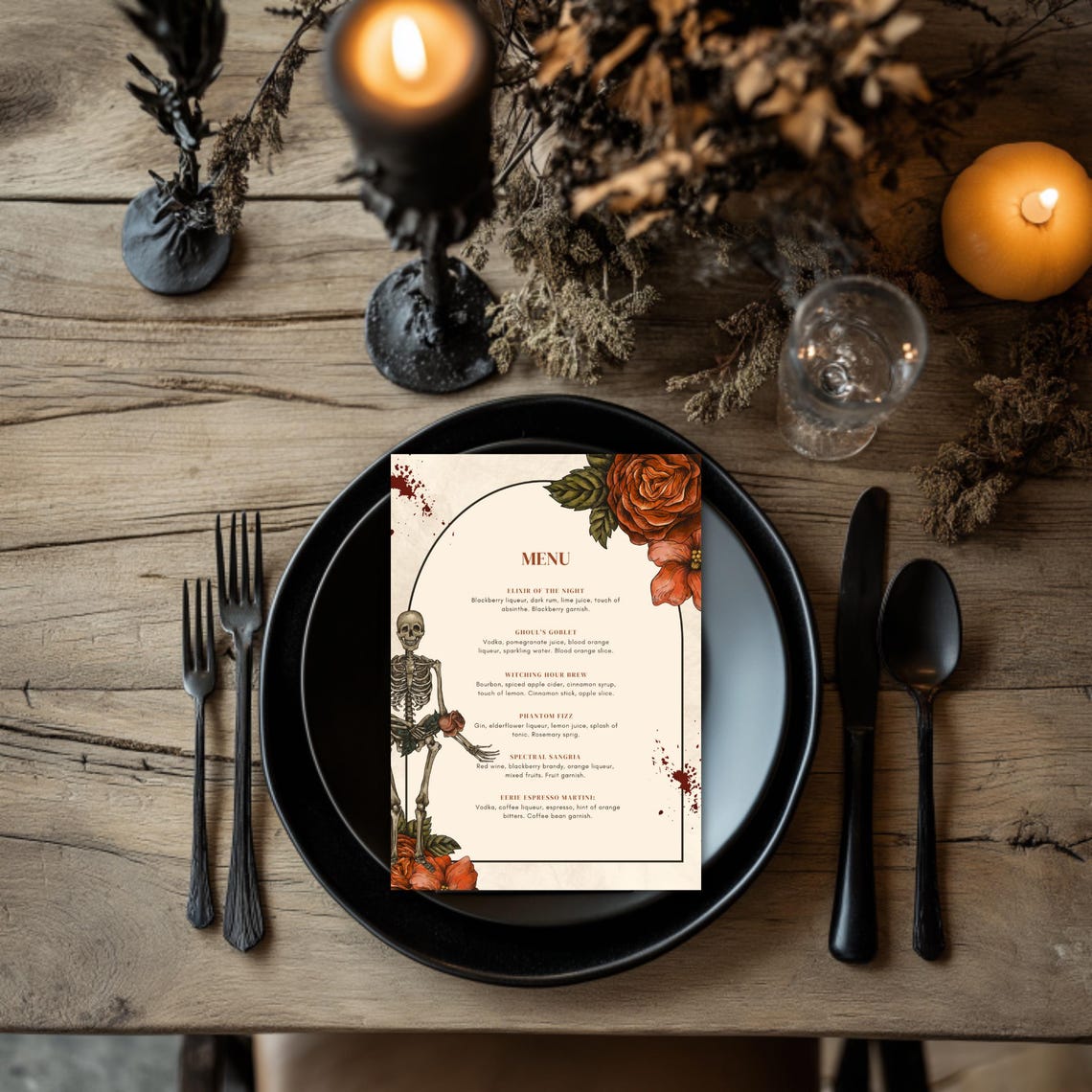 Halloween Drinks Menu, Halloween Bar Menu, Printable Halloween Party ...