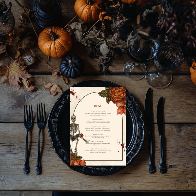 Halloween Drinks Menu, Halloween Bar Menu, Printable Halloween Party ...