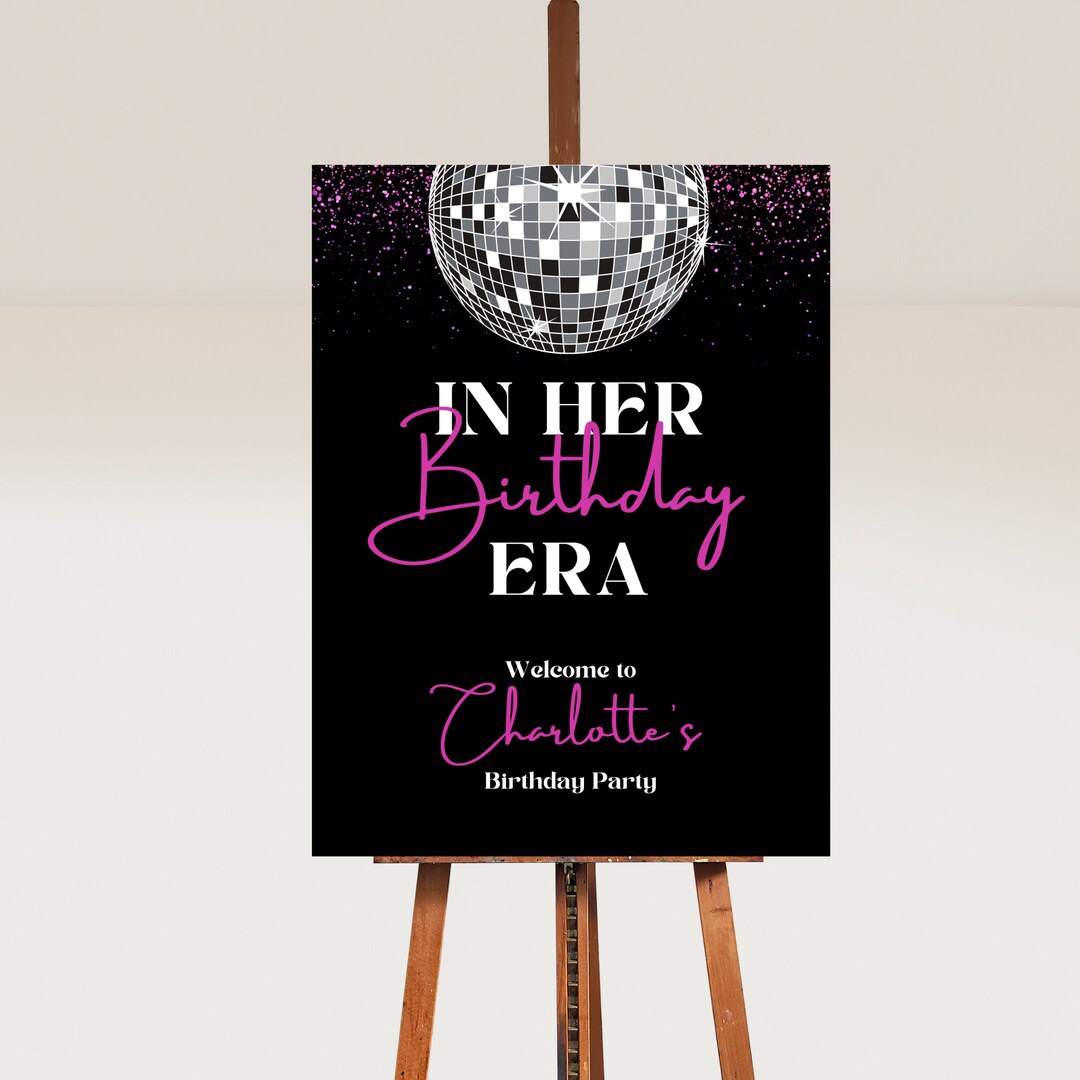 Birthday Era Disco Ball Welcome Sign for Eras Party, Mirror Ball ...