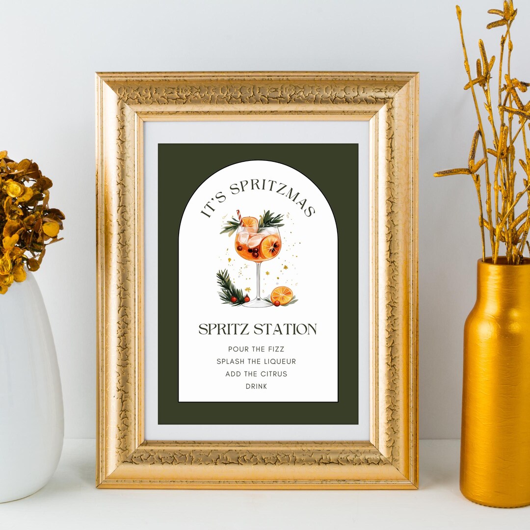 Printable Christmas Spritz Sign, Editable Pour Your Own Spritz Sign for ...