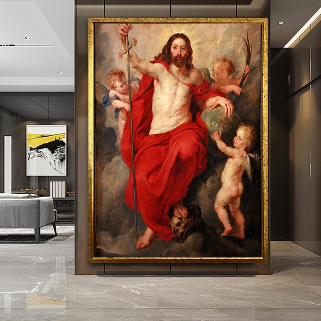 Jesus Overcoming Death and Sin Canvas Art, Jesus Arms Art Picture, Road ...