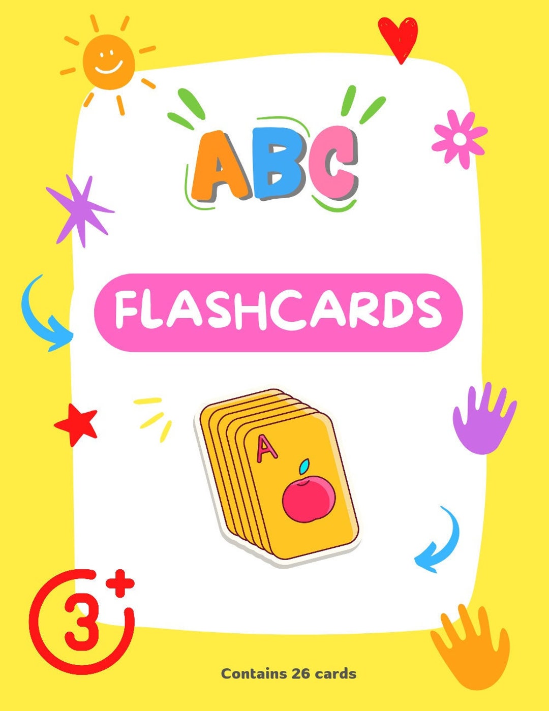 Preschool Alphabet Flash Cards Digital Flash Cards Abc - Etsy