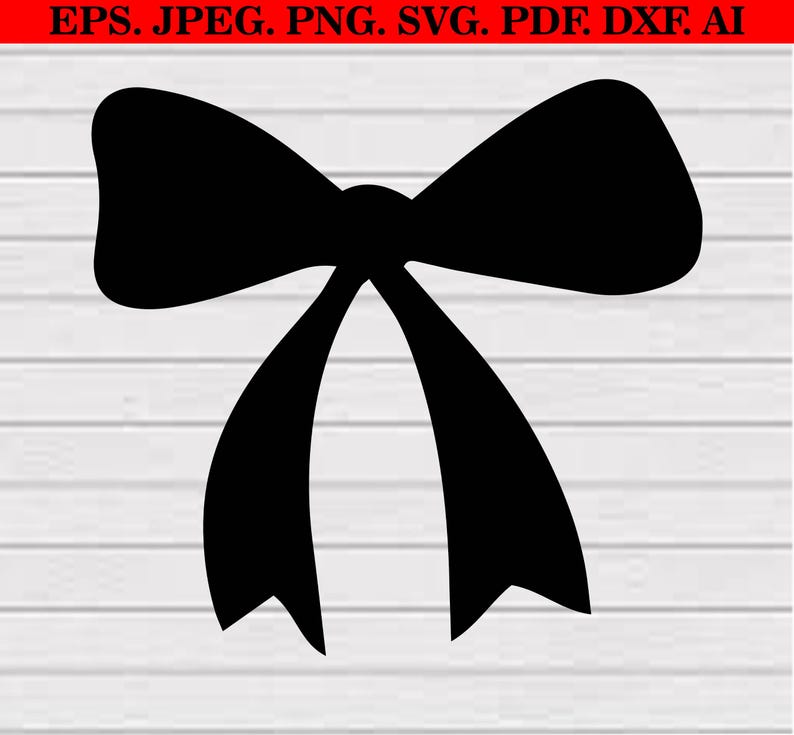 Black Bow Svg Bundle, Ribbon Silhouette, Cut Files, Hair Bow Png ...