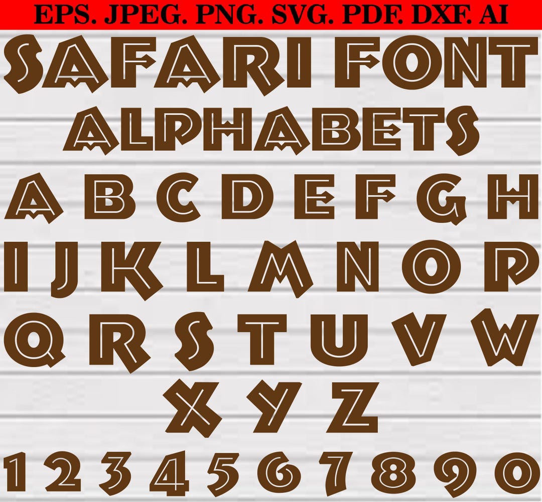 Safari Font SVG Bundle, Jungle Animal Alphabet (digital Download ...