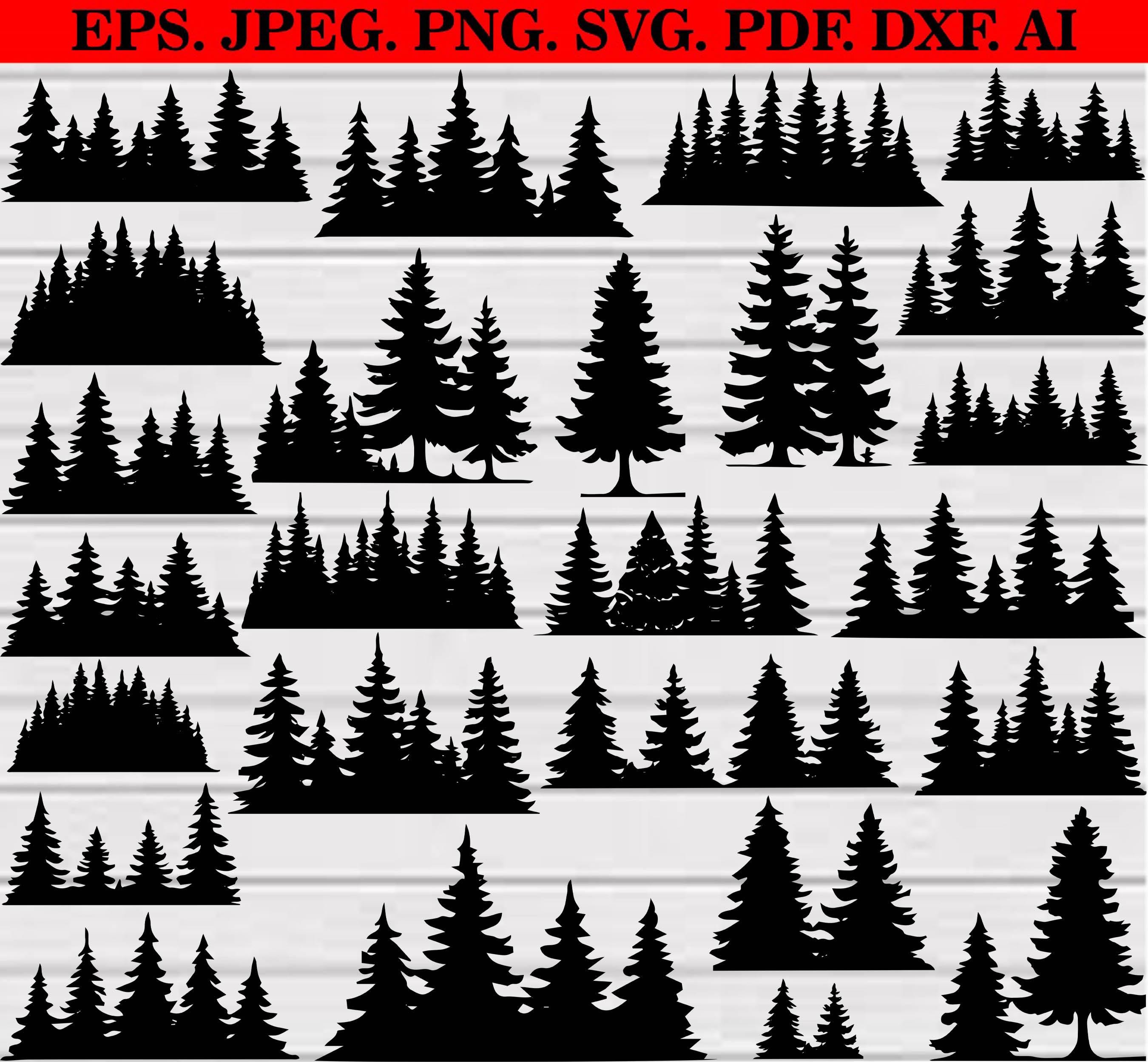 Forest Tree Svg Bundle, Pine Tree Svg Bundle, Evergreen Tree Svg ...